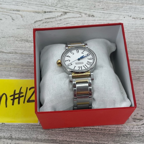 Coach | Jewelry | Coach Madison 2 Tone Crystal Bezel Stainless Steel 24 ...